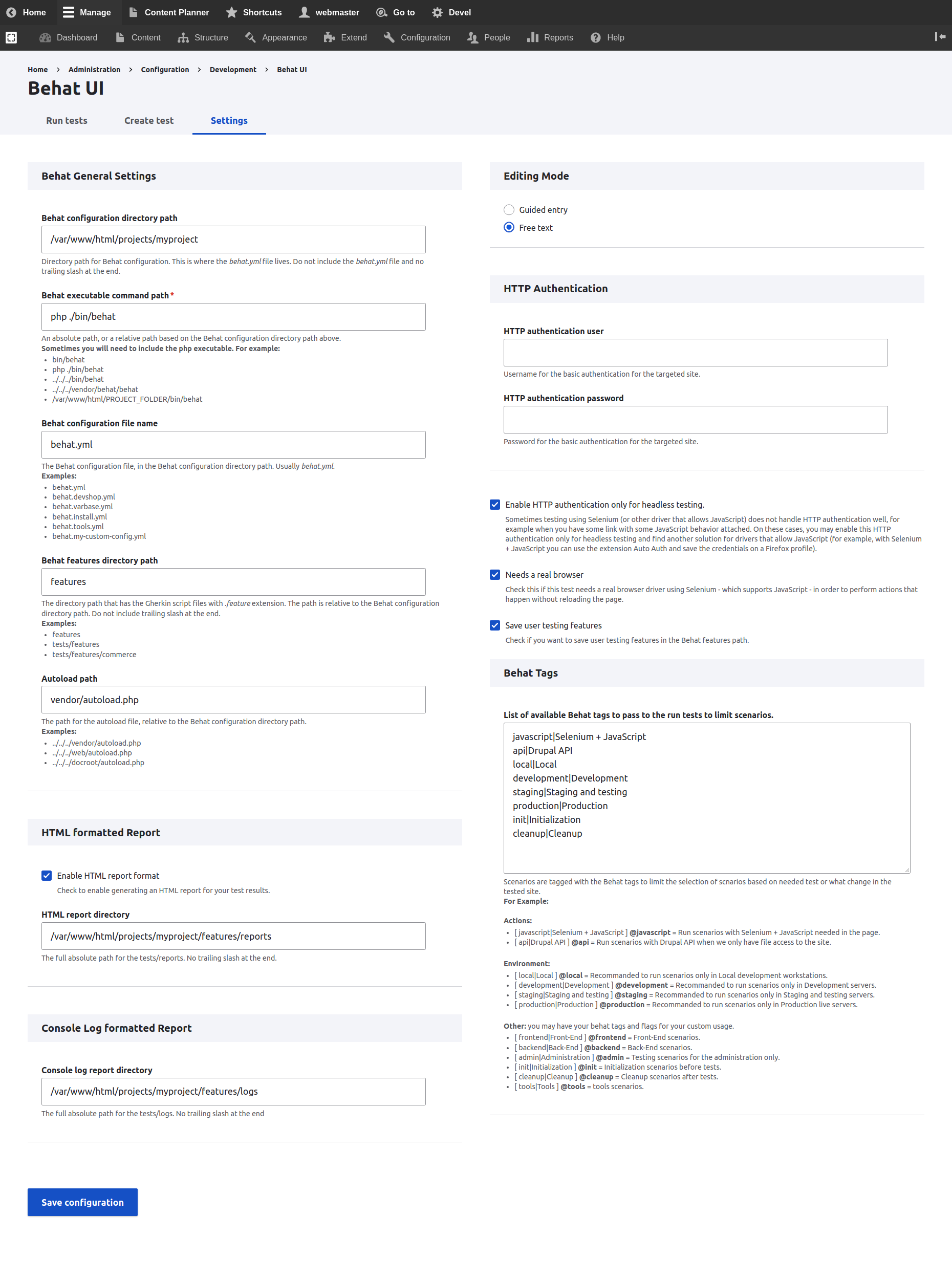 Behat UI | Drupal.org Behat UI | Drupal.org